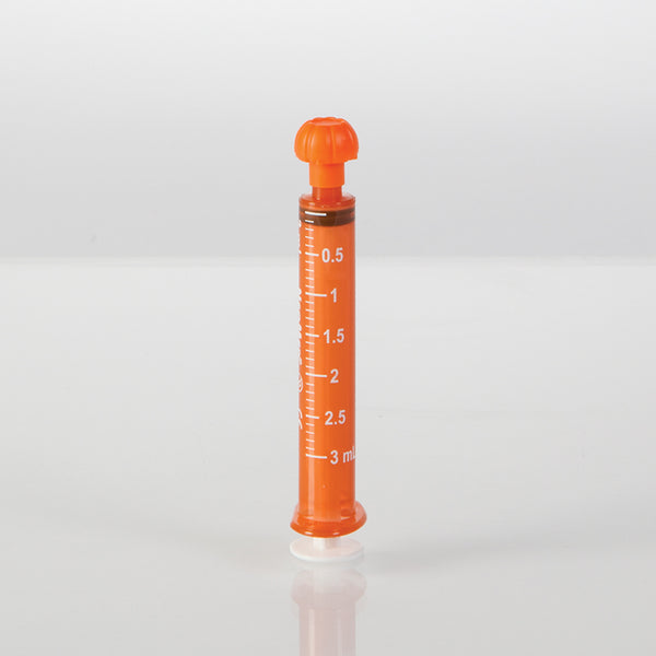 Oral Dispensers with Tip Caps, 3mL, Amber/White Markings – Medical ...
